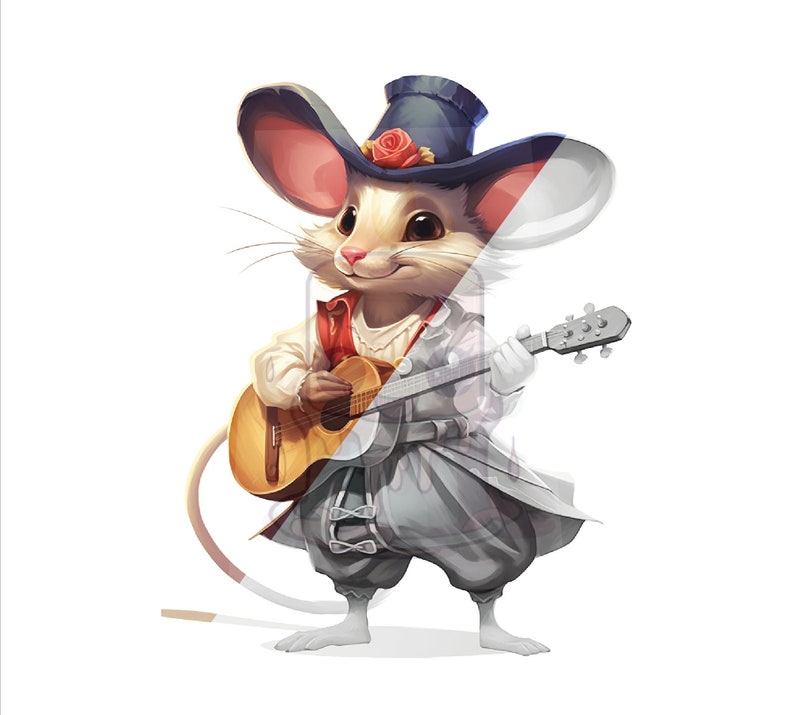 Single Coloring Page Mouse Medieval Bard, Coloring Book Mouse, Coloring ...