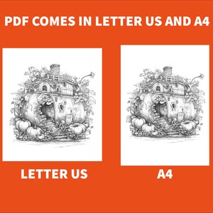 25 Cozy Pumpkin Cottage Fairy Houses Coloring Book Fantasy - Etsy