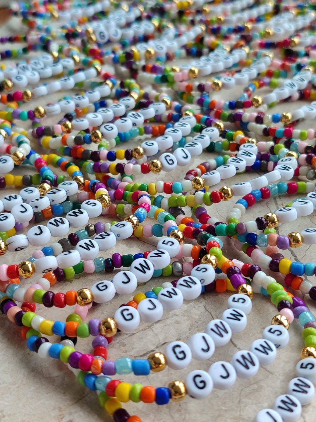 Custom Beaded Name Friendship Bracelet Bulk | Personalized Gifts - Etsy