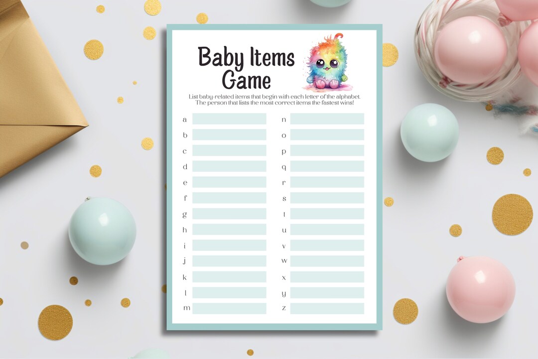Little Monster Baby Shower Games | Gender Reveal Baby Shower Games ...