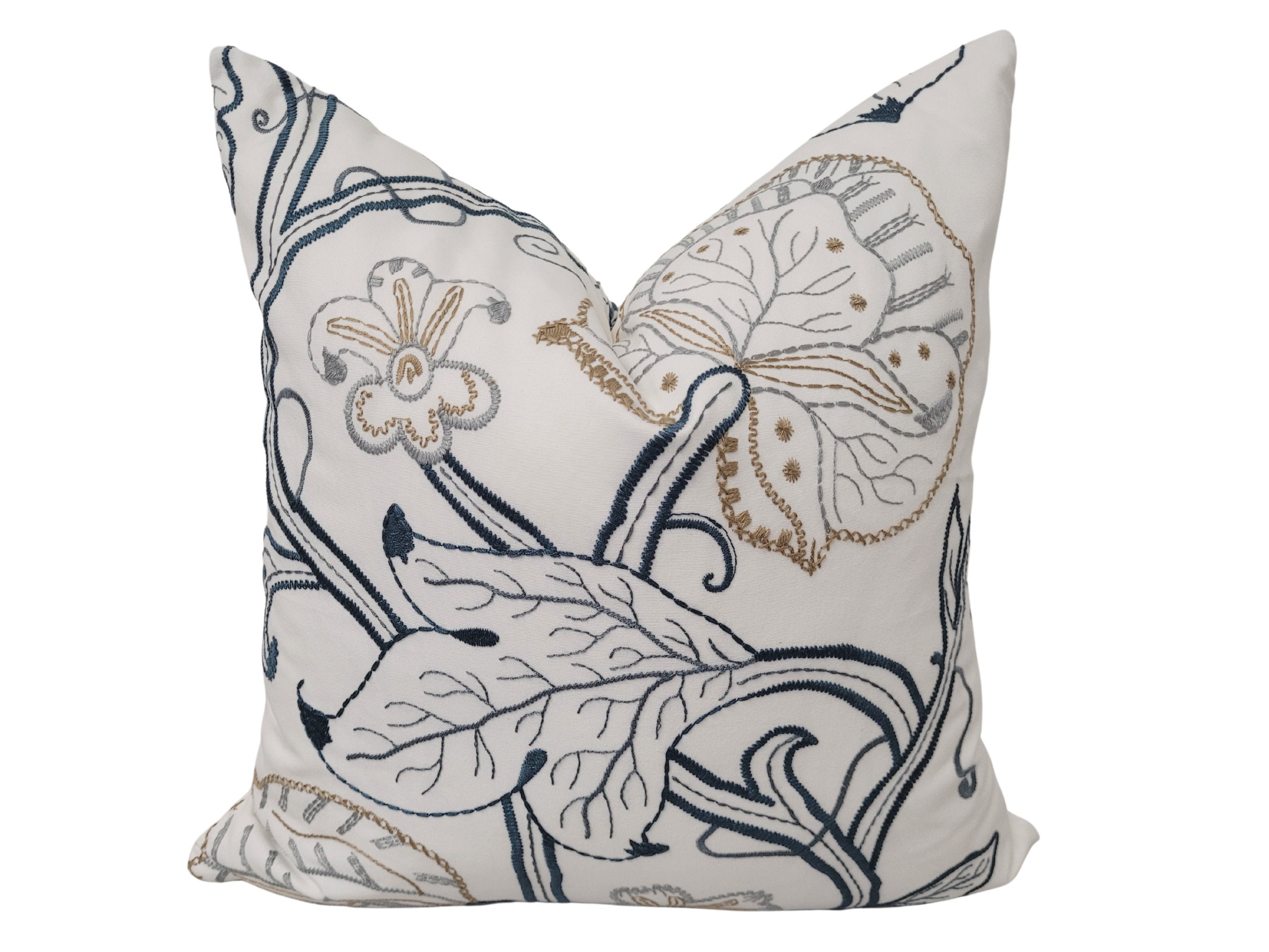 Zimmer + Rohde Jacobean Vine Embroidered Pillow - Etsy