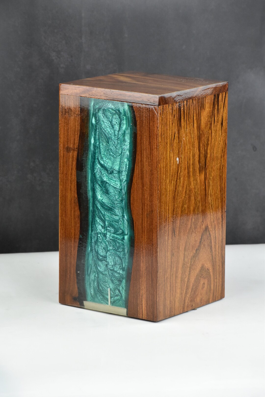 Resin and Rosewood Mix Cremation URN BOX Adult, Burial Urns for ...