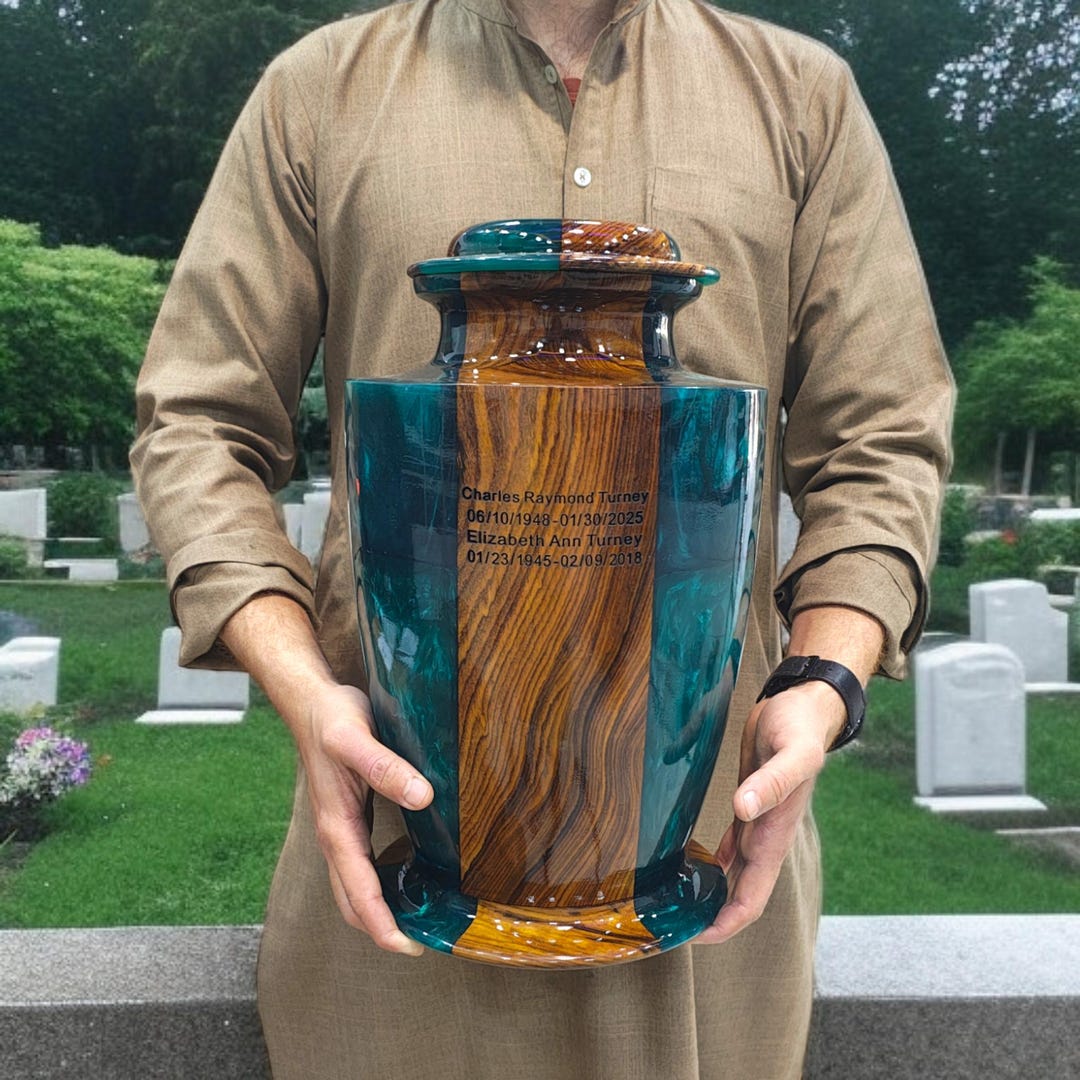 Extra Large Rosewood & Epoxy Cremation Urn: Personalized Memorial - Etsy
