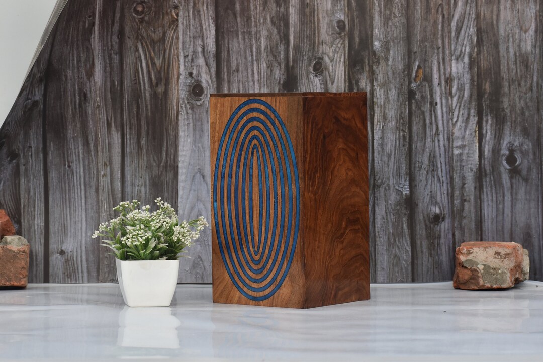 Resin and Rosewood Mix Cremation Urns for Human Ashes Adult, Burial ...