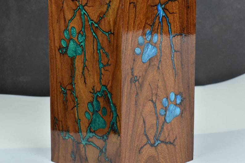 Lichtenberg Figure Urn for Human Ashes Rosewood and Resin - Etsy