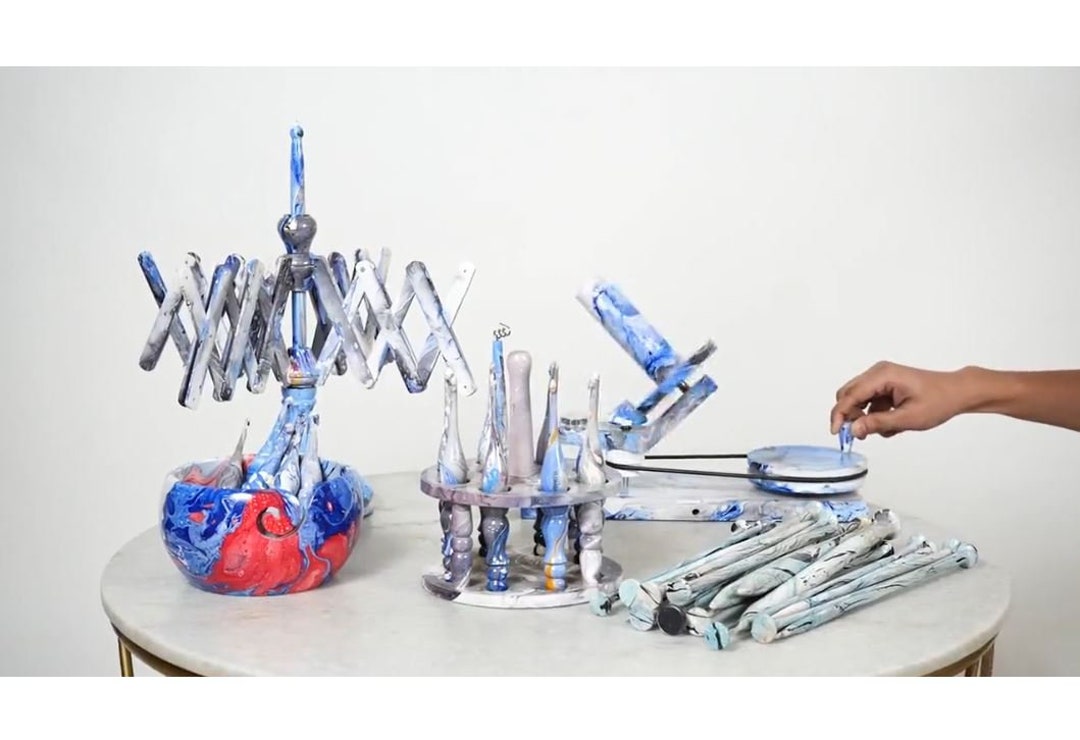 Wooden Skein Winder | Artistic Hydro-dipped Wooden Winder and Swift ...