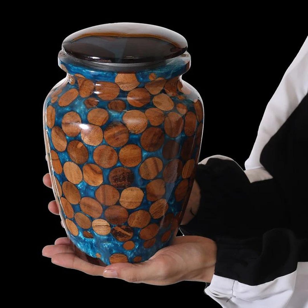 Resin and Rosewood Mix Cremation Urns for Human Ashes Adult, Burial ...