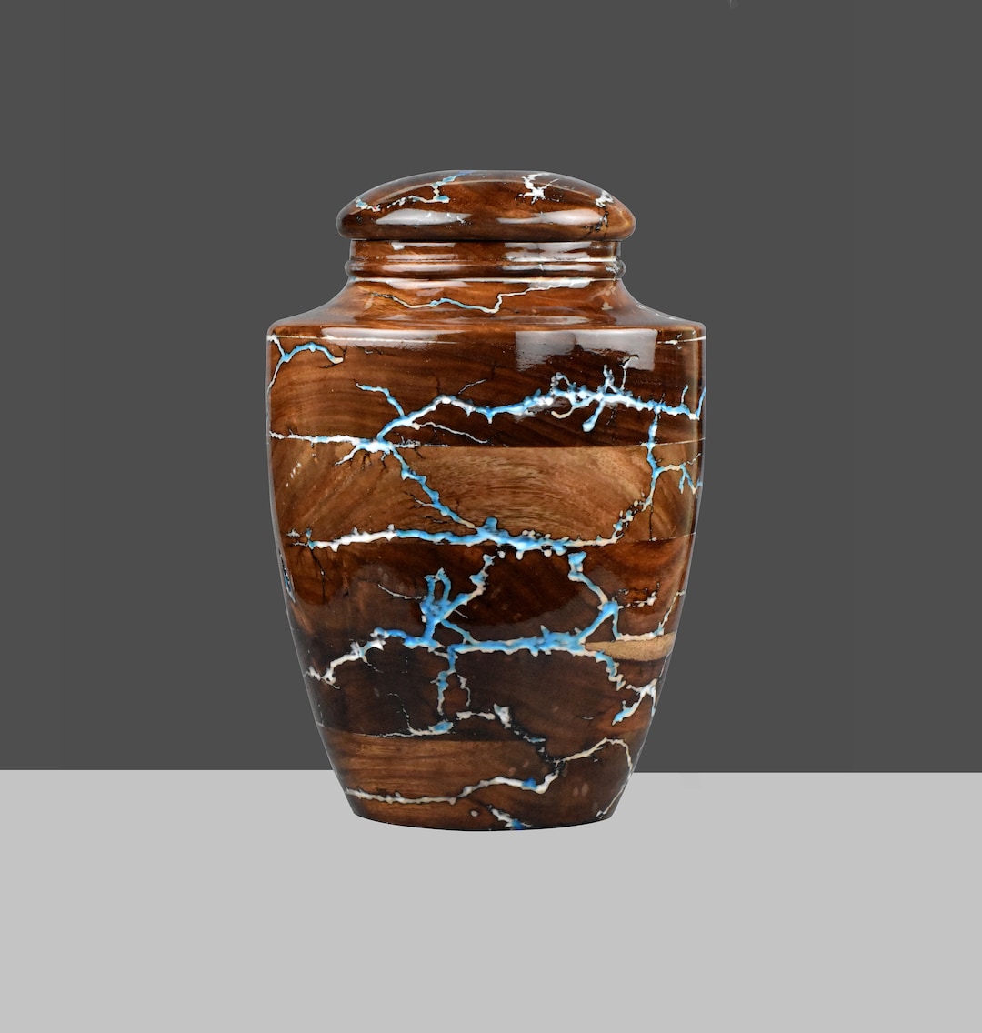 Rosewood and Epoxy Resin Mix Urn for Human Ashes Adult Male/ Female ...