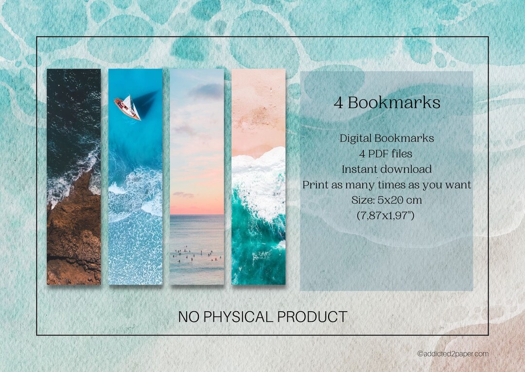 Printable Bookmarks, Download, Digital Product, PDF, Books, Digital Art ...