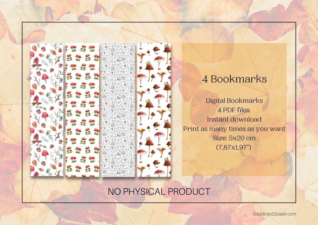 Printable Bookmarks, Download, Digital Product, PDF, Books, Digital Art ...