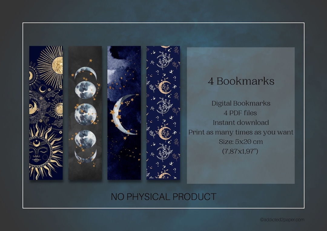 Printable Bookmarks, Download, Digital Product, PDF, Books, Digital Art ...