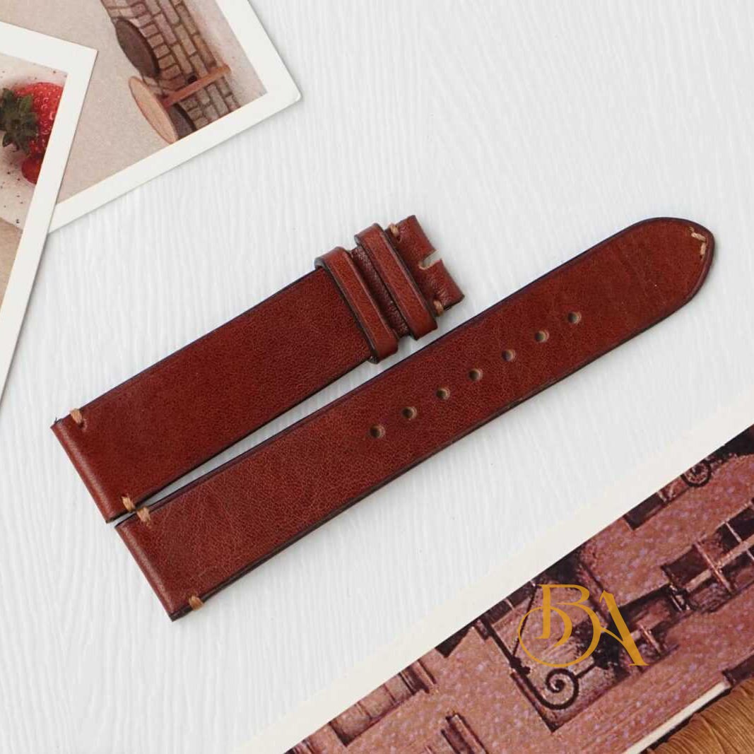 Vintage Cow Watch Band Brown Leather Watch Strap. Handcrafted - Etsy