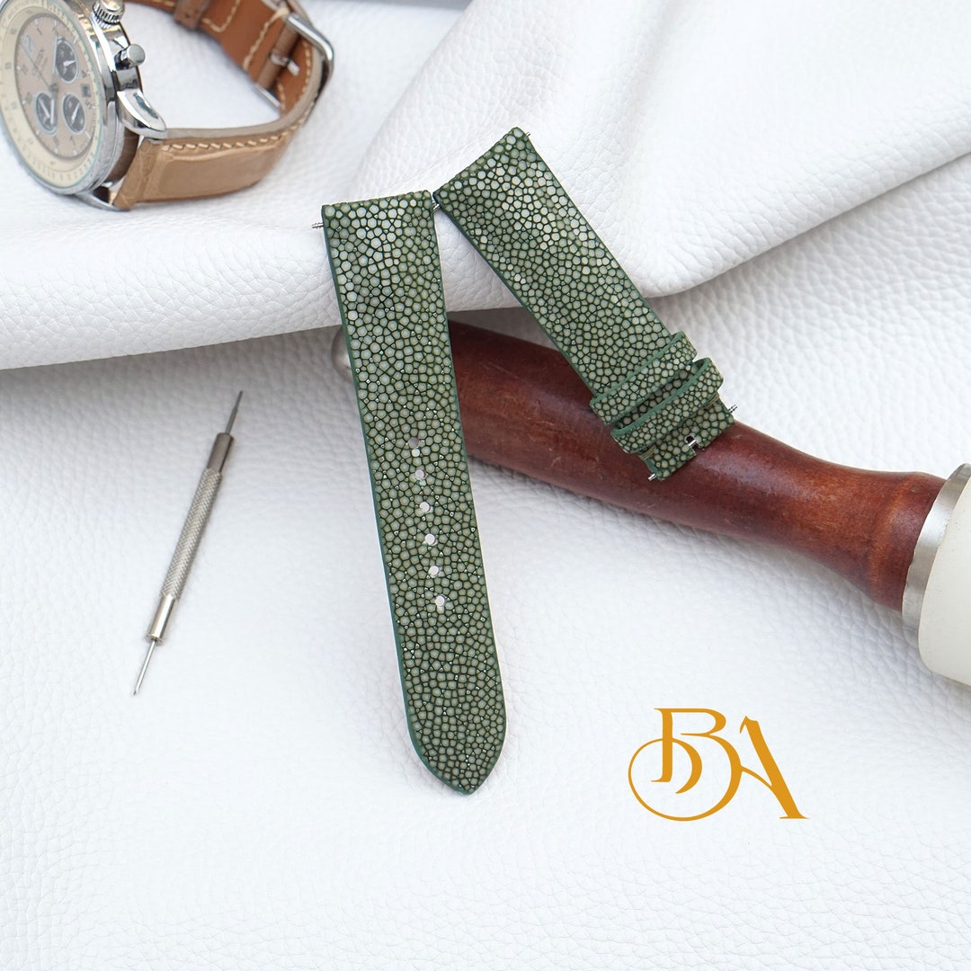 Moss Green Stingray Leather Watch Strap - Etsy