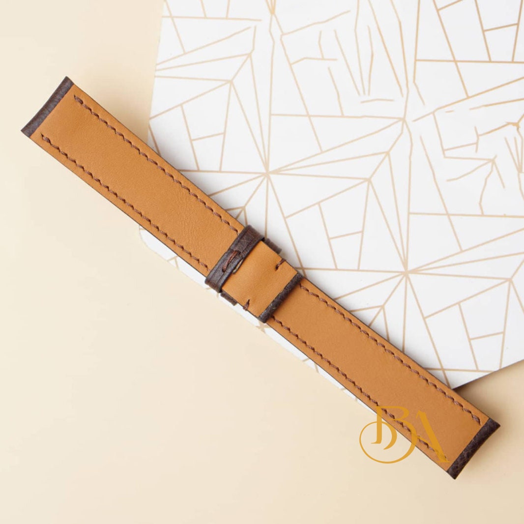 Chocolate Brown Vintage Watch Band, Full Grain Cow Leather Watch Strap ...