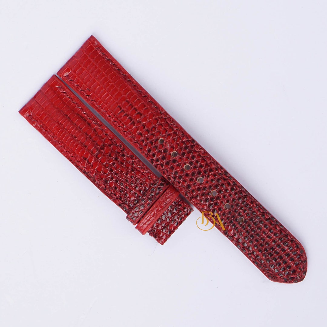 Red Lizard Watch Strap, Handmade Lizard Leather Watch Band. Top Quality ...