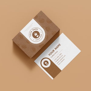 Custom Coffee Cafe Shop Business Cards Personalised Design Double Sided ...
