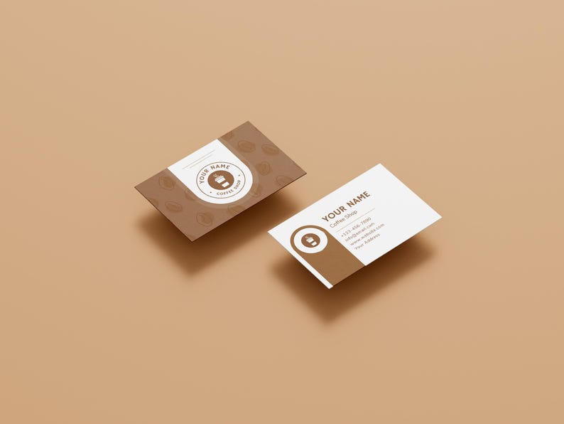 Custom Coffee Cafe Shop Business Cards Personalised Design Double Sided ...