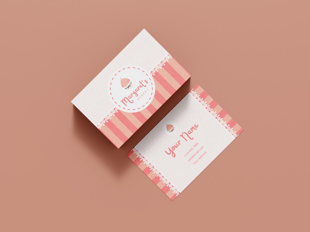Custom Bakery & Cake Business Cards Personalised Design Double Sided ...