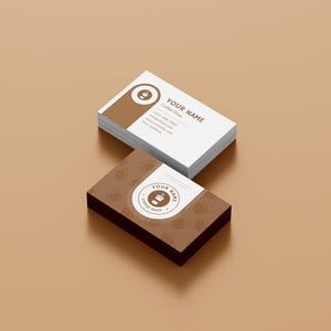 Custom Coffee Cafe Shop Business Cards Personalised Design Double Sided ...