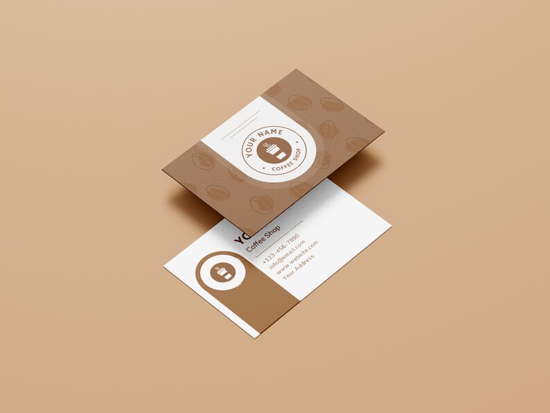 Custom Coffee Cafe Shop Business Cards Personalised Design Double Sided ...