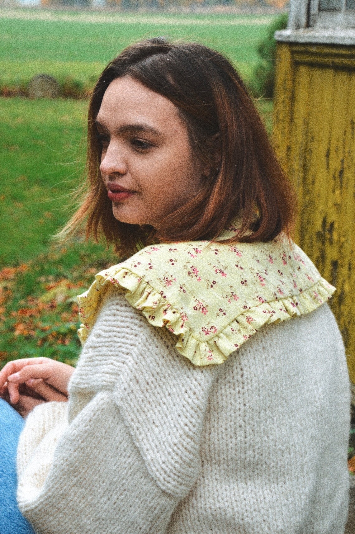 Extra Wide Linen Collar, Removable Collar With Frills, Detachable ...