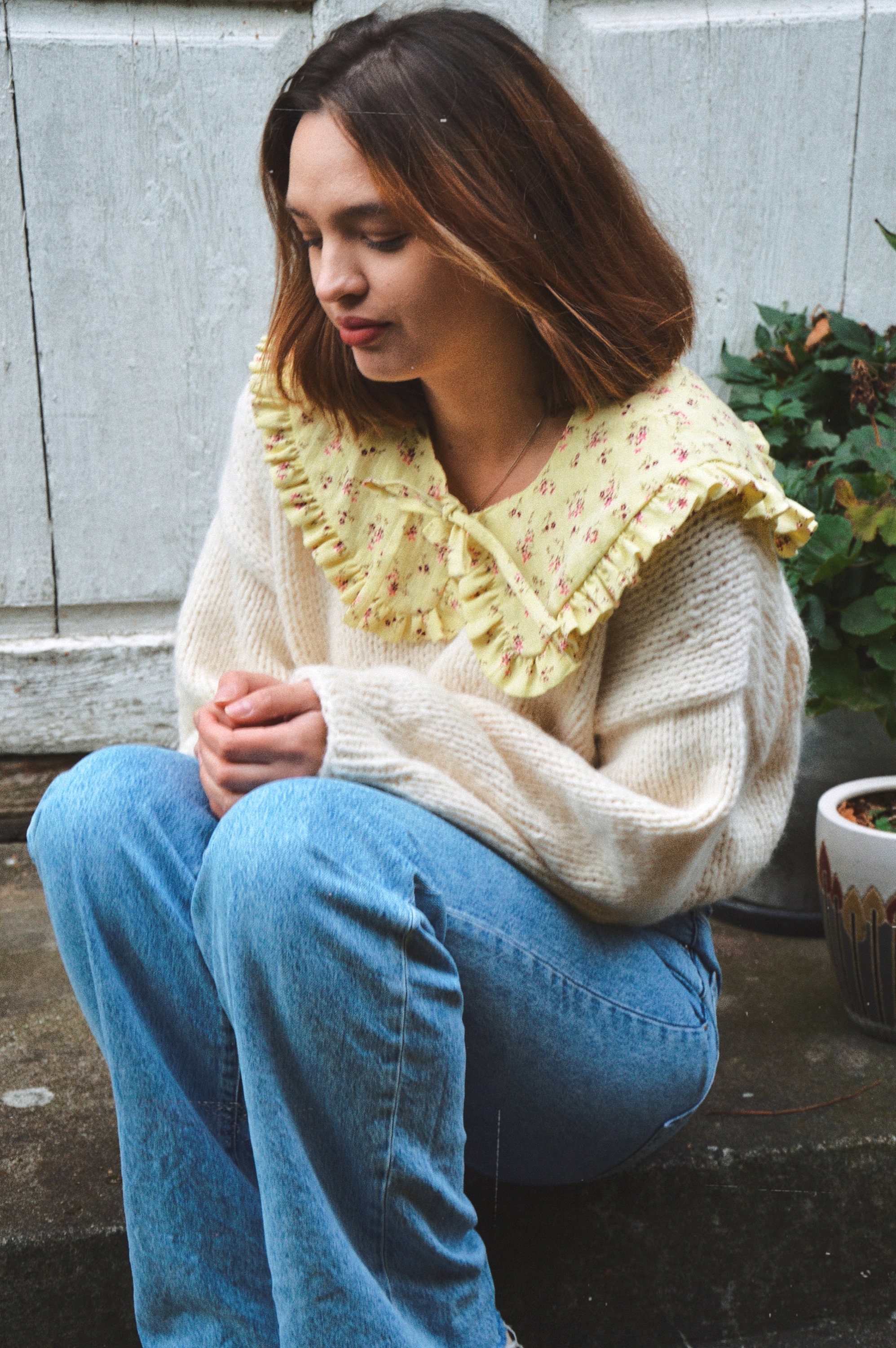 Extra Wide Linen Collar, Removable Collar With Frills, Detachable ...