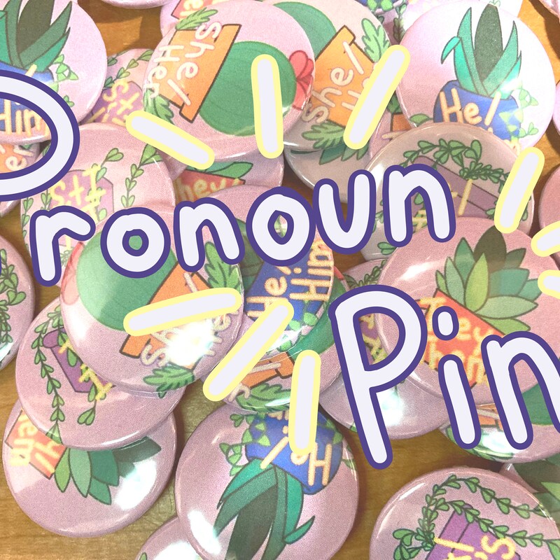 Pronoun Pins - Etsy