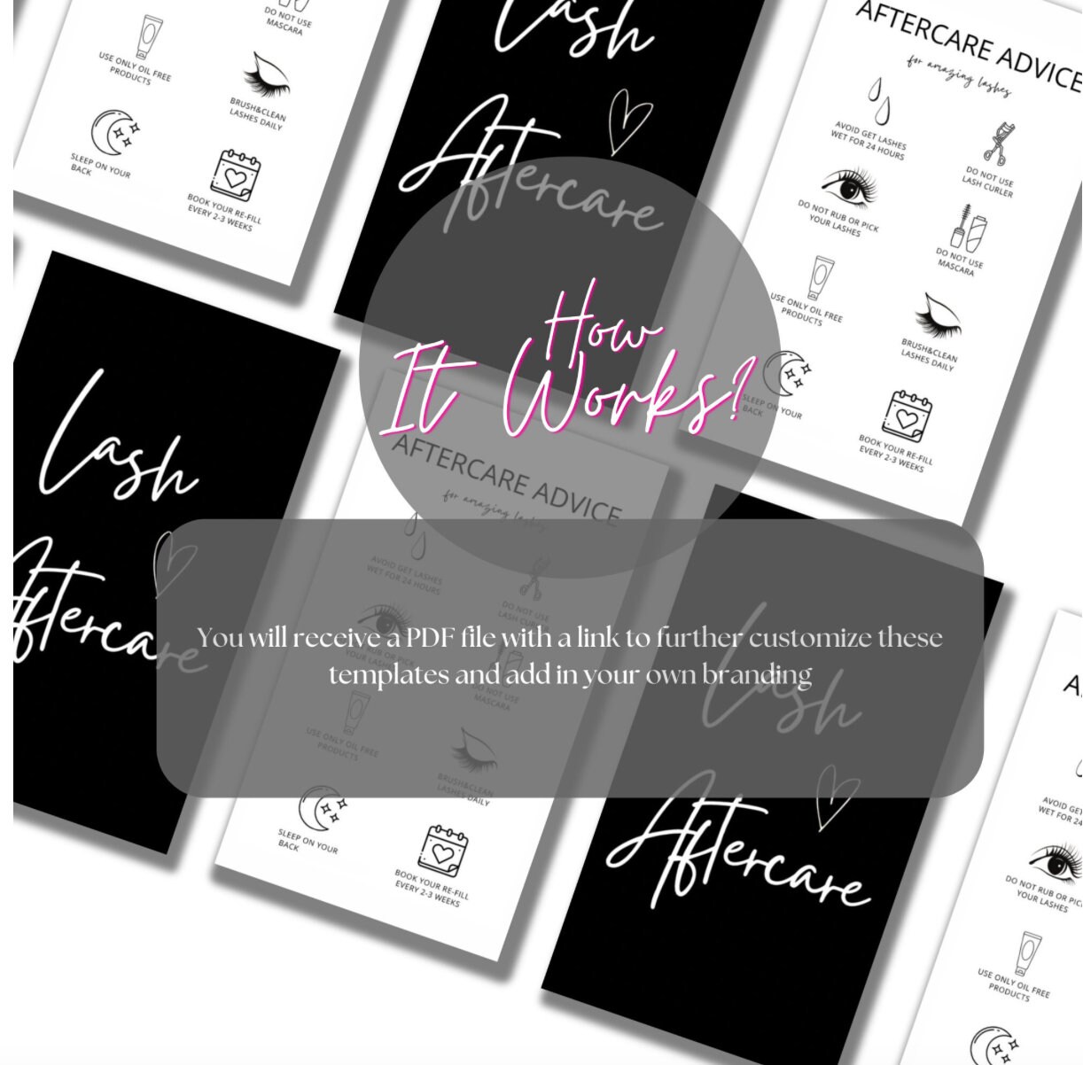 Lash Lift Aftercare Card Template Lash Tech Card Template Lashes Lift ...