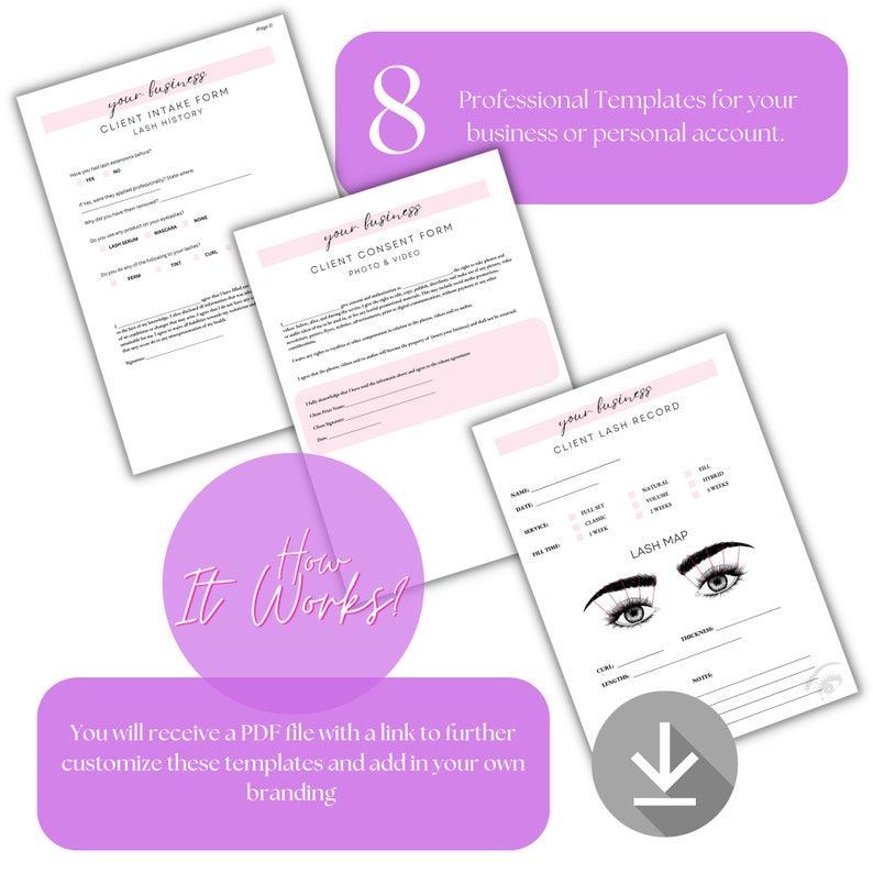 Lash Client Consent Forms, Digital Download, Client Lash Map, Liability ...