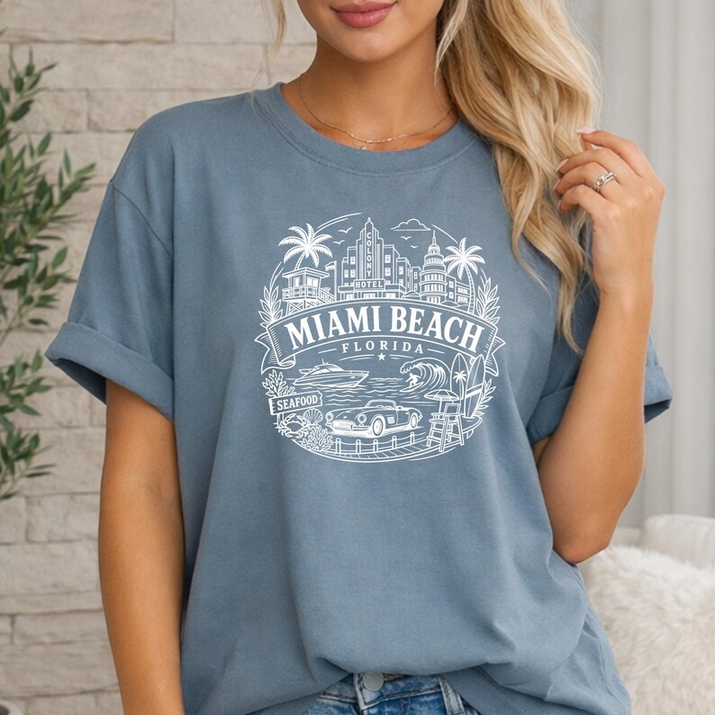 Miami Beach Florida Shirt, Comfort Colors 1717 Tee, South Beach ...