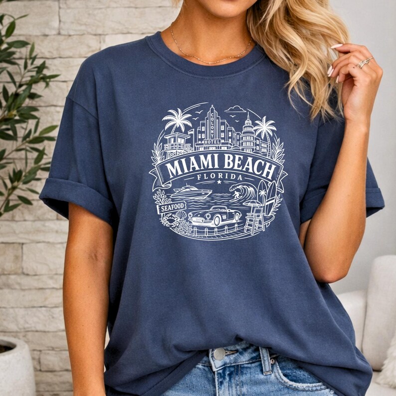Miami Beach Florida Shirt, Comfort Colors 1717 Tee, South Beach ...