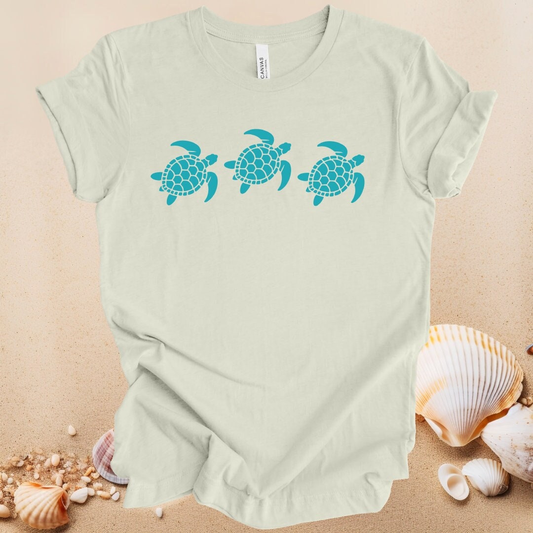 Sea Turtles T Shirt, Beach Themed Design, Ring Spun Cotton, Bella ...