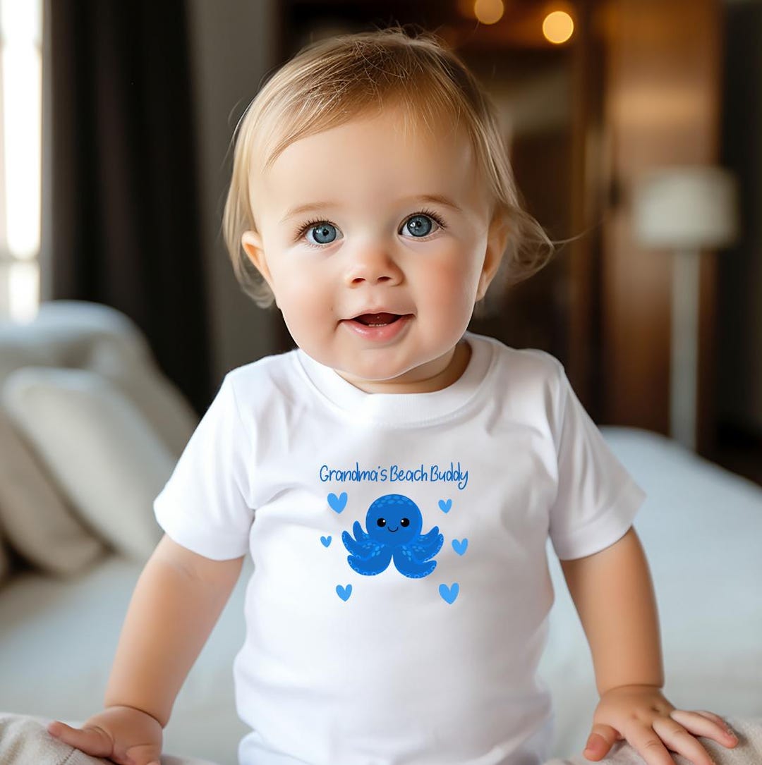Infant Tee Grandma's Beach Buddy, Cute Octopus Design, 6-24 Months ...