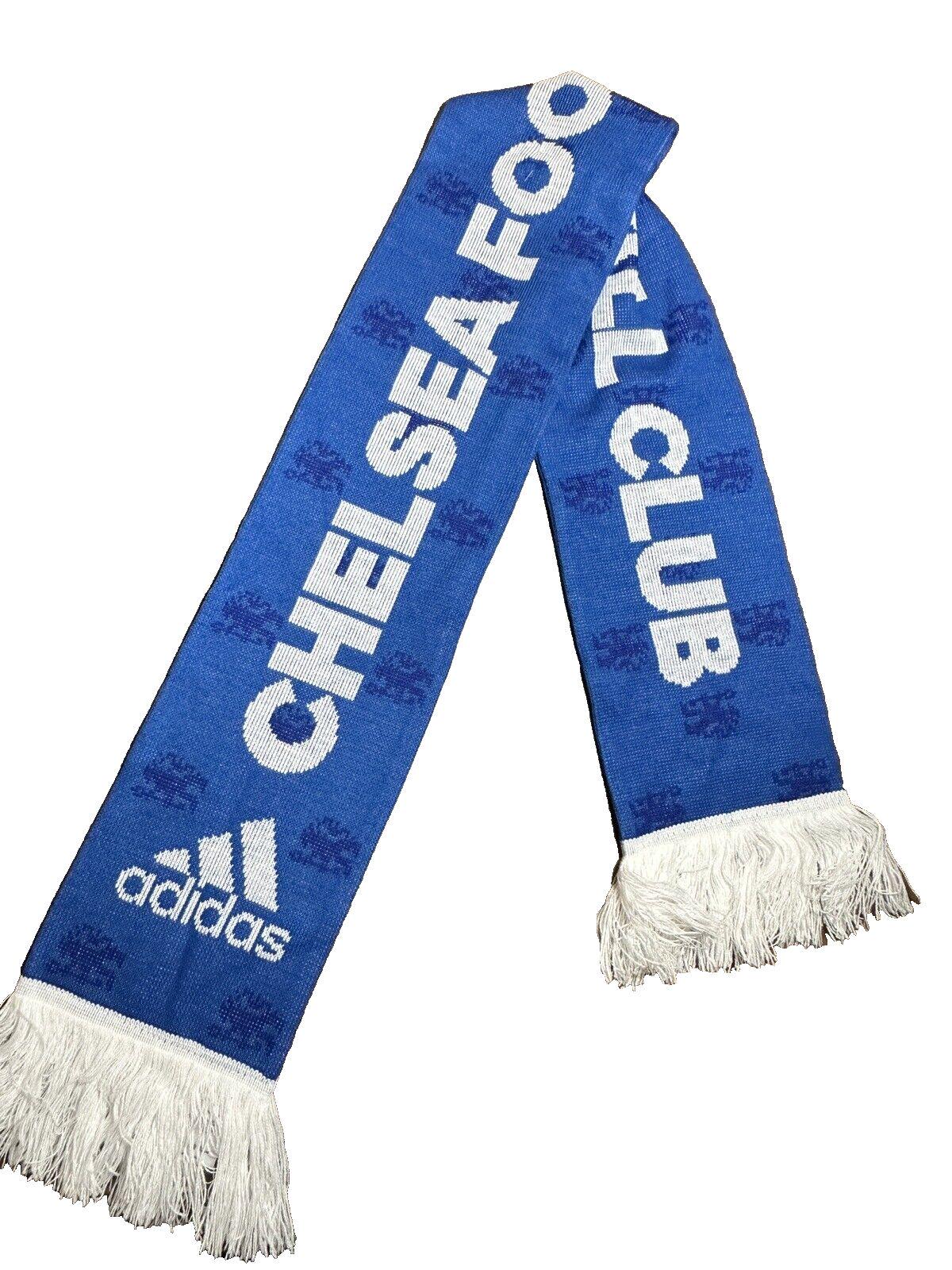 Adidas Chelsea Football Club Scarf Soccer Royal Blue White 2 Sided ...