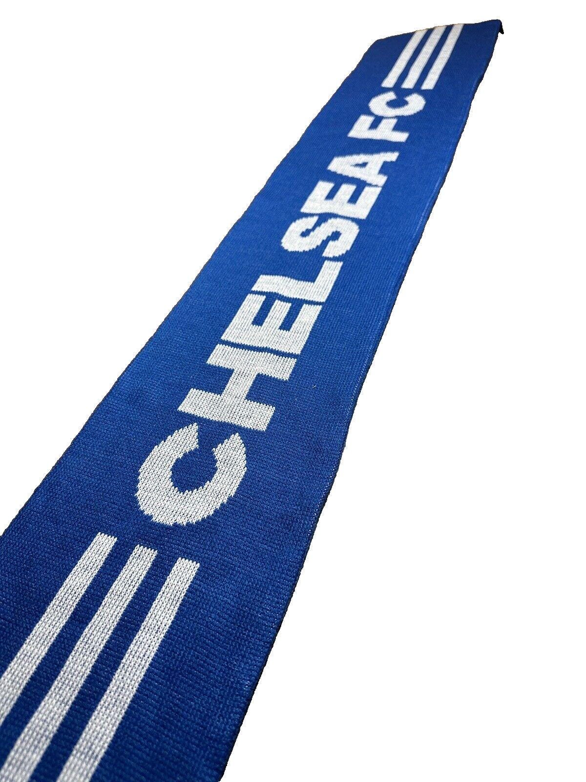 Adidas Chelsea Football Club Scarf Soccer Royal Blue White 2 Sided ...