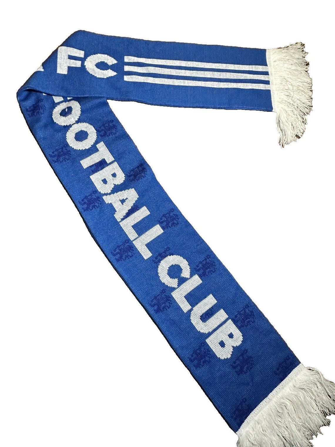 Adidas Chelsea Football Club Scarf Soccer Royal Blue White 2 Sided ...