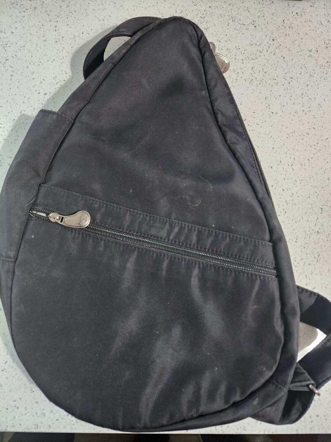 Ameribag Healthy Crossbody Sling Backpack Black Nylon Ameri Bag Magnets Zippers - Etsy