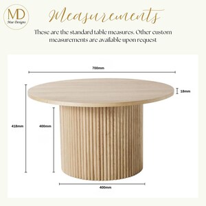 Customisable Handmade Circle Dowel Wooden Fluted Coffee Table - Etsy