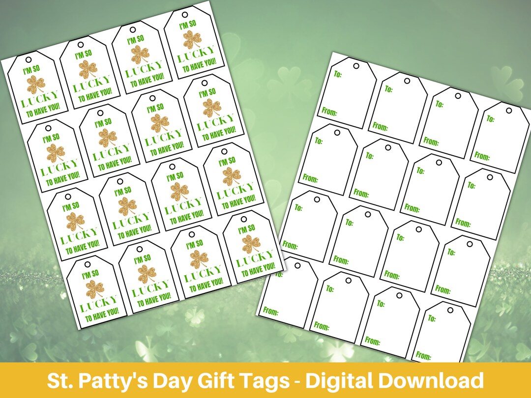 Lucky Saint Patrick's Day Printable Gift Tags - Etsy