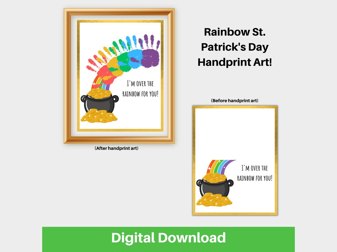 Rainbow Saint Patrick's Day Handprint Art - Etsy