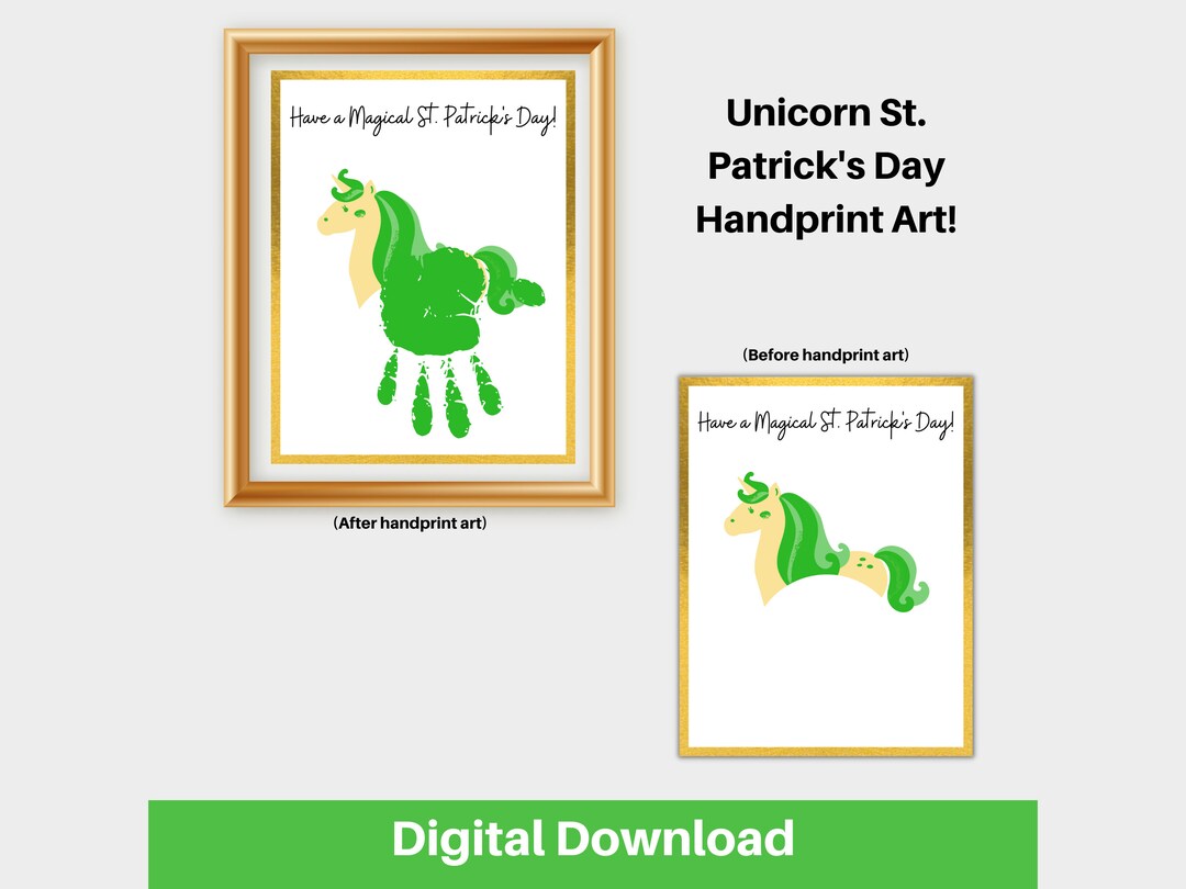 Unicorn Saint Patrick's Day Handprint Art - Etsy