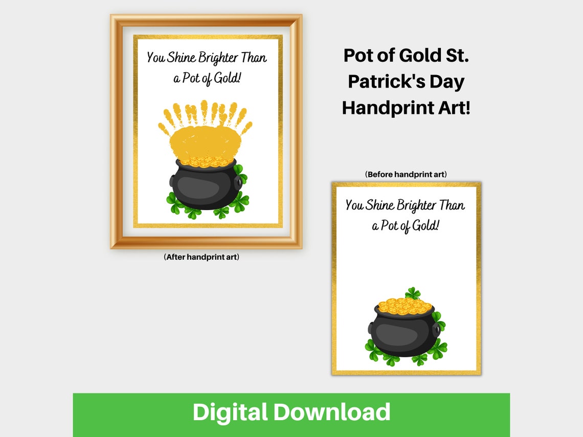 Pot of Gold Saint Patrick's Day Handprint Art - Etsy