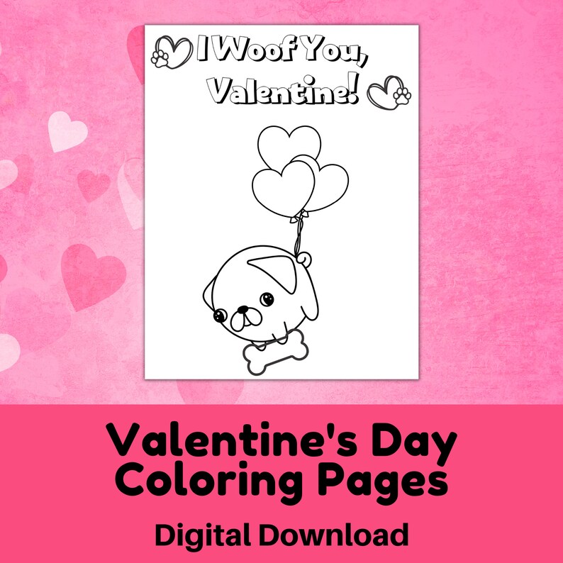 Valentine's Day Coloring Pages - Etsy