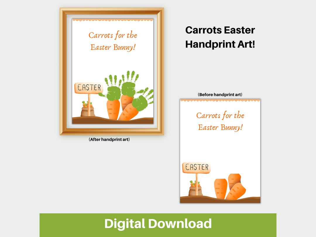 Carrots Easter Handprint Art - Etsy