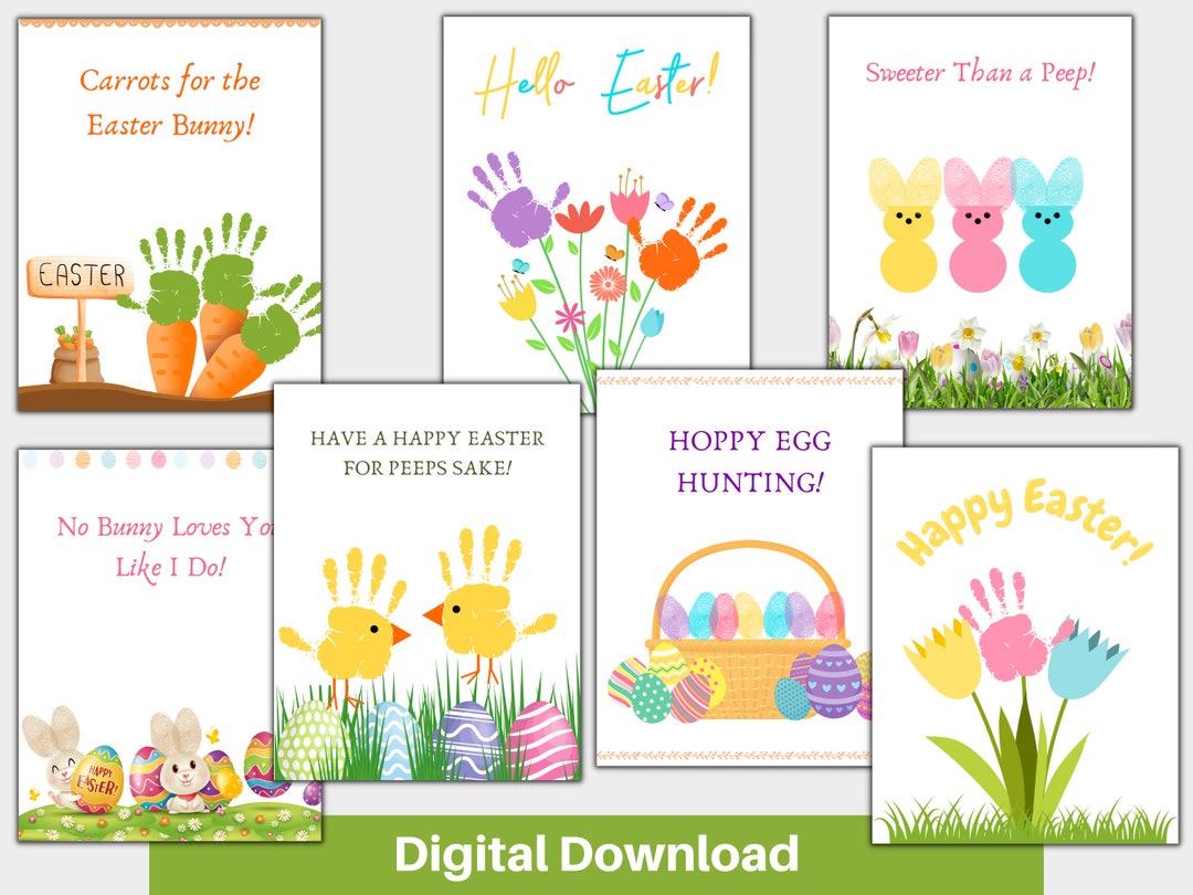 7 Printable Easter Handprint Art Bundle - Etsy
