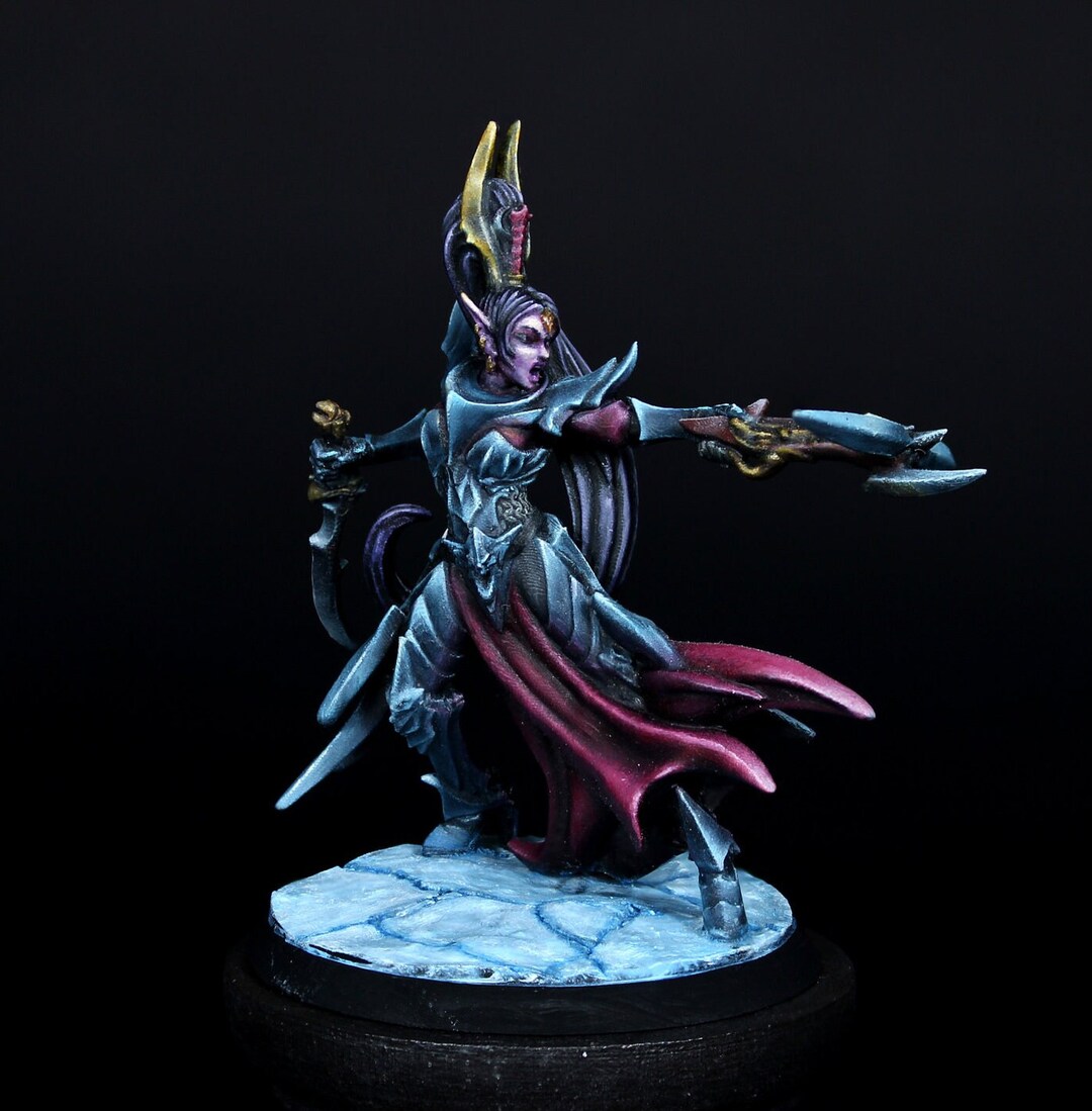 Painted Miniature Dark Elf Crossbow Warrior - Etsy