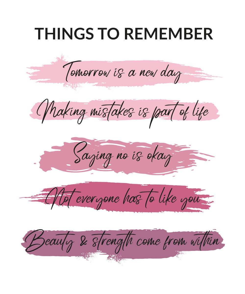 Motivational Quotes Wall Art Things to Remember Poster Wall Decor for ...