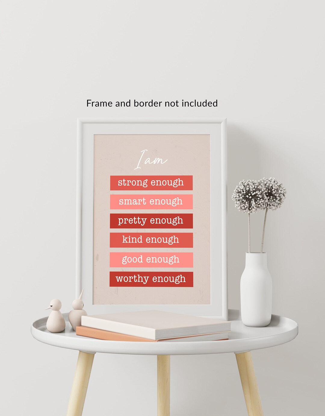 Motivational Quotes Wall Art I Am Enough Poster Wall Decor for Office ...