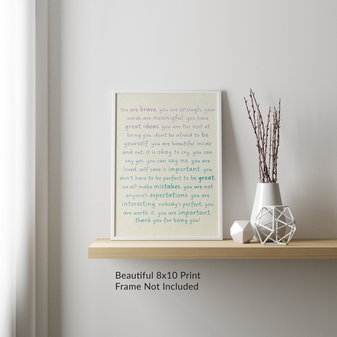 Motivational Quotes Wall Art you Are Brave Enough Meaningful ...