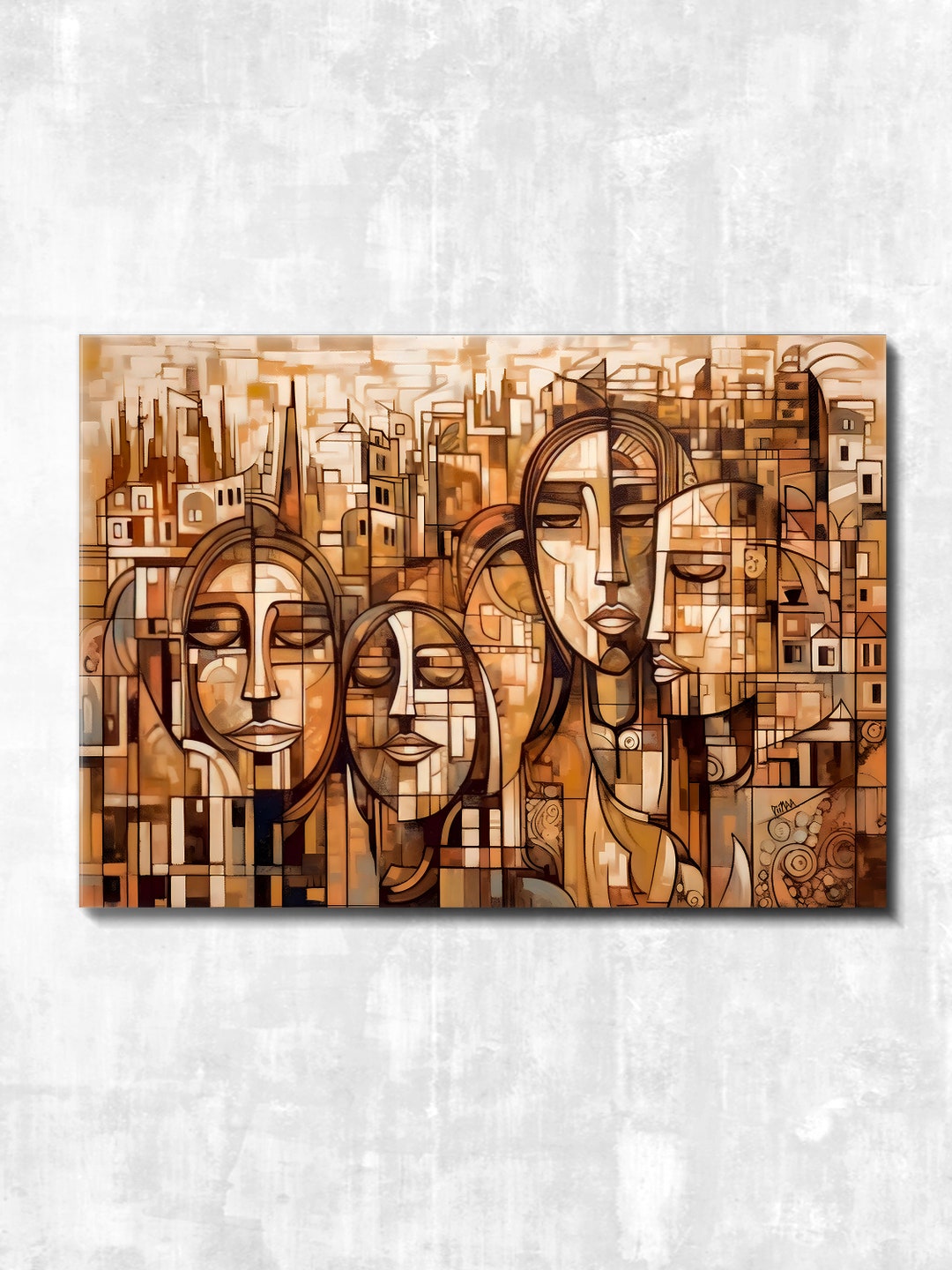 Abstract PICASSO Faces CUBISM Art Print Modern Geometric WALL Decor ...